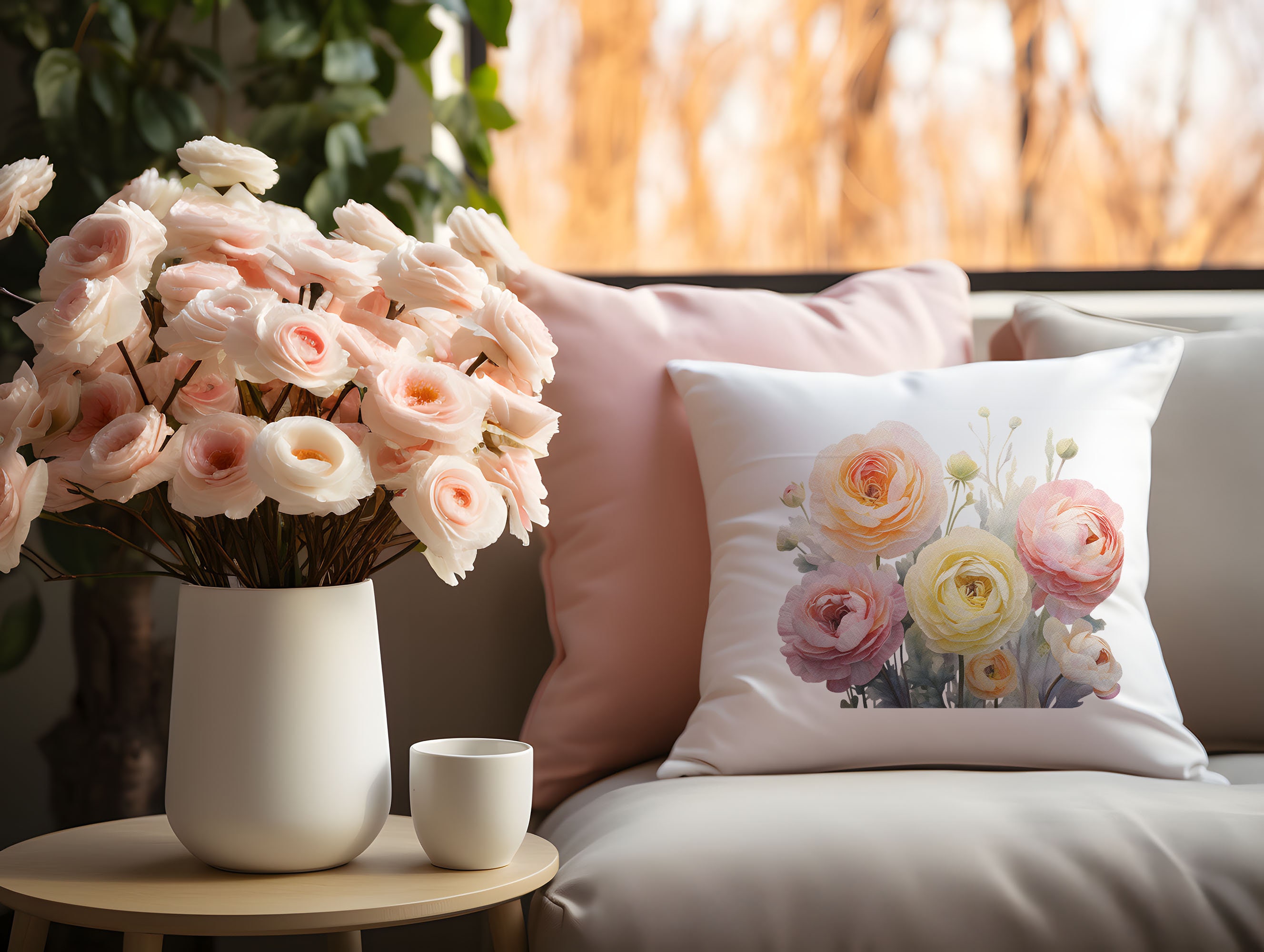 Floral Border Clipart, Bouquet Border Art, Digital Flower Borders ...