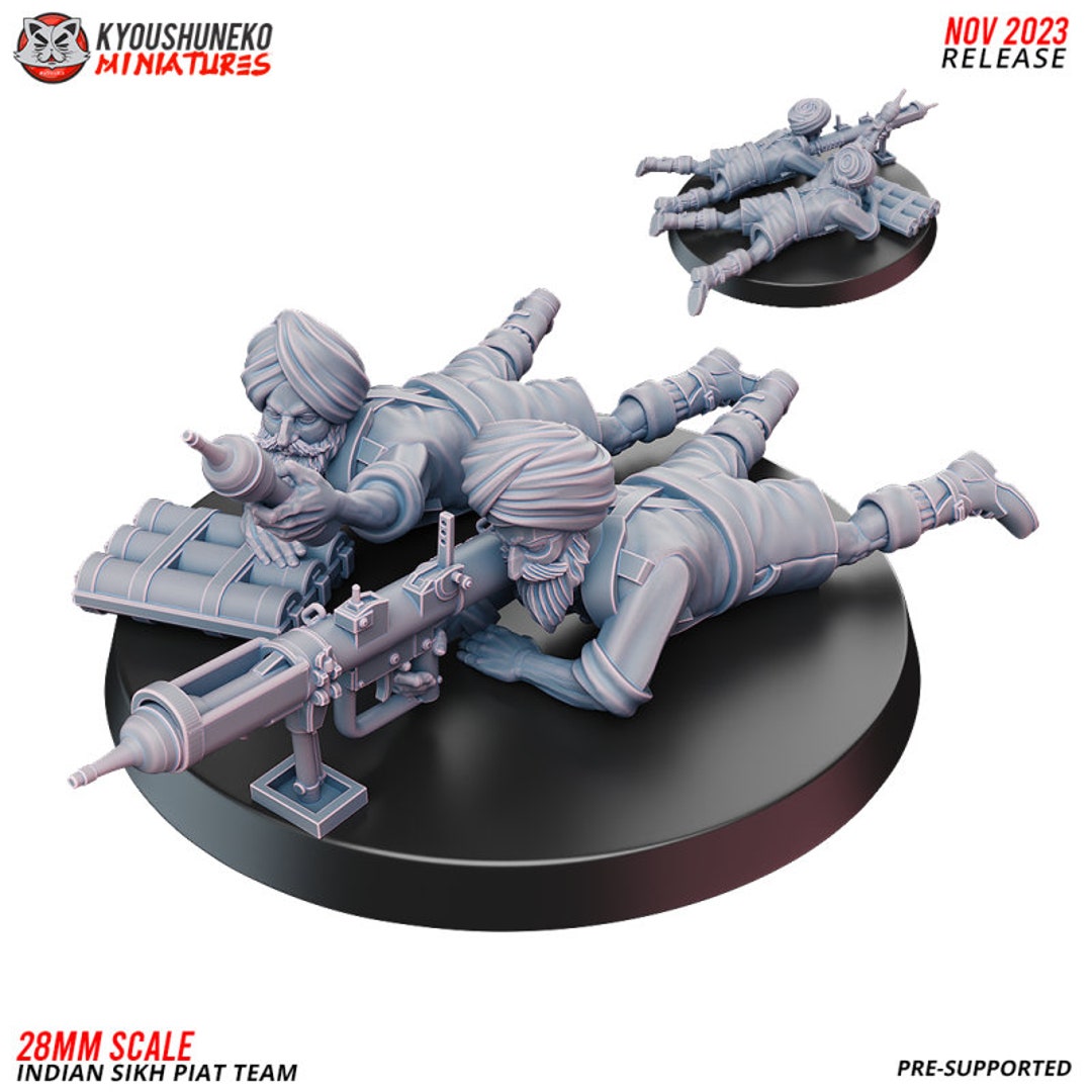 Kyoushuneko Miniatures Sikh WW2 Infantry Anti-tank Piat Team - Etsy