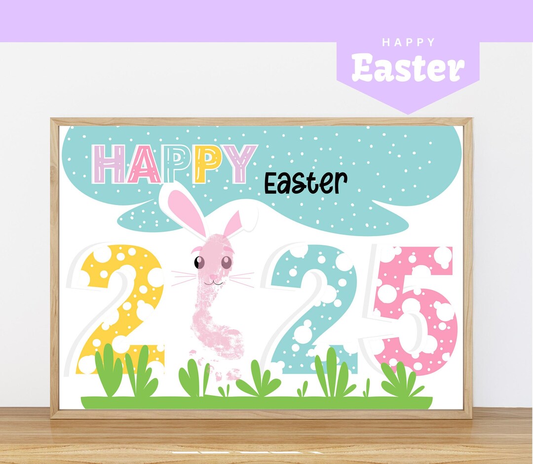 Printable Easter Bunny Handprint Art, Easter HANDPRINT ART, Crafts for ...