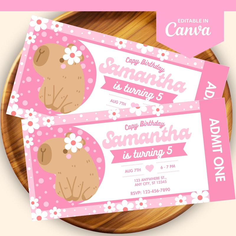 Capibara invitacion - Etsy México