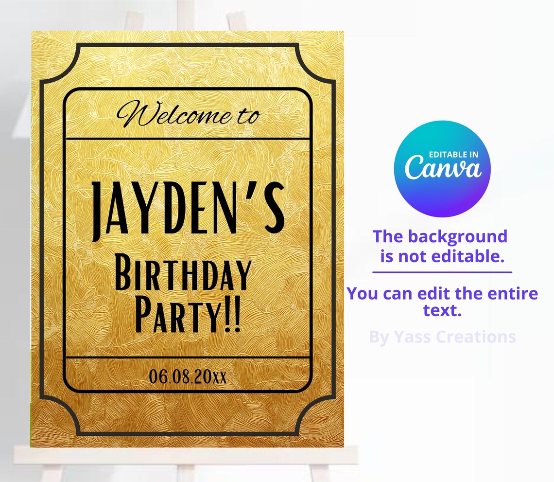 Golden Ticket Welcome Sing Template Printable Birthday Welcome Sing ...