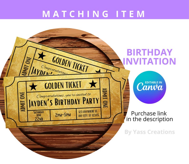 Golden Ticket Welcome Sing Template Printable Birthday Welcome Sing ...