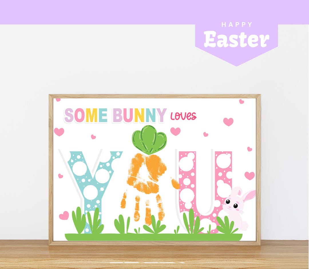 Printable Easter Bunny Handprint Art, Easter HANDPRINT ART, Crafts for ...