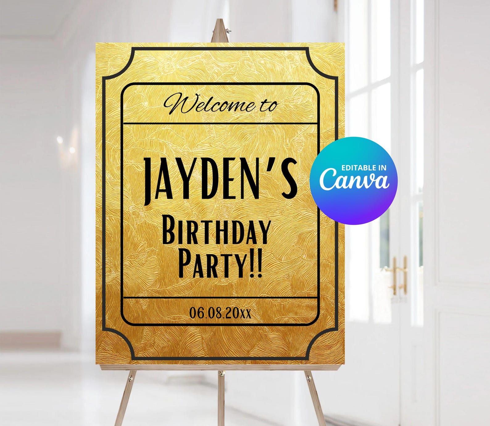 Golden Ticket Welcome Sing Template Printable Birthday Welcome Sing ...