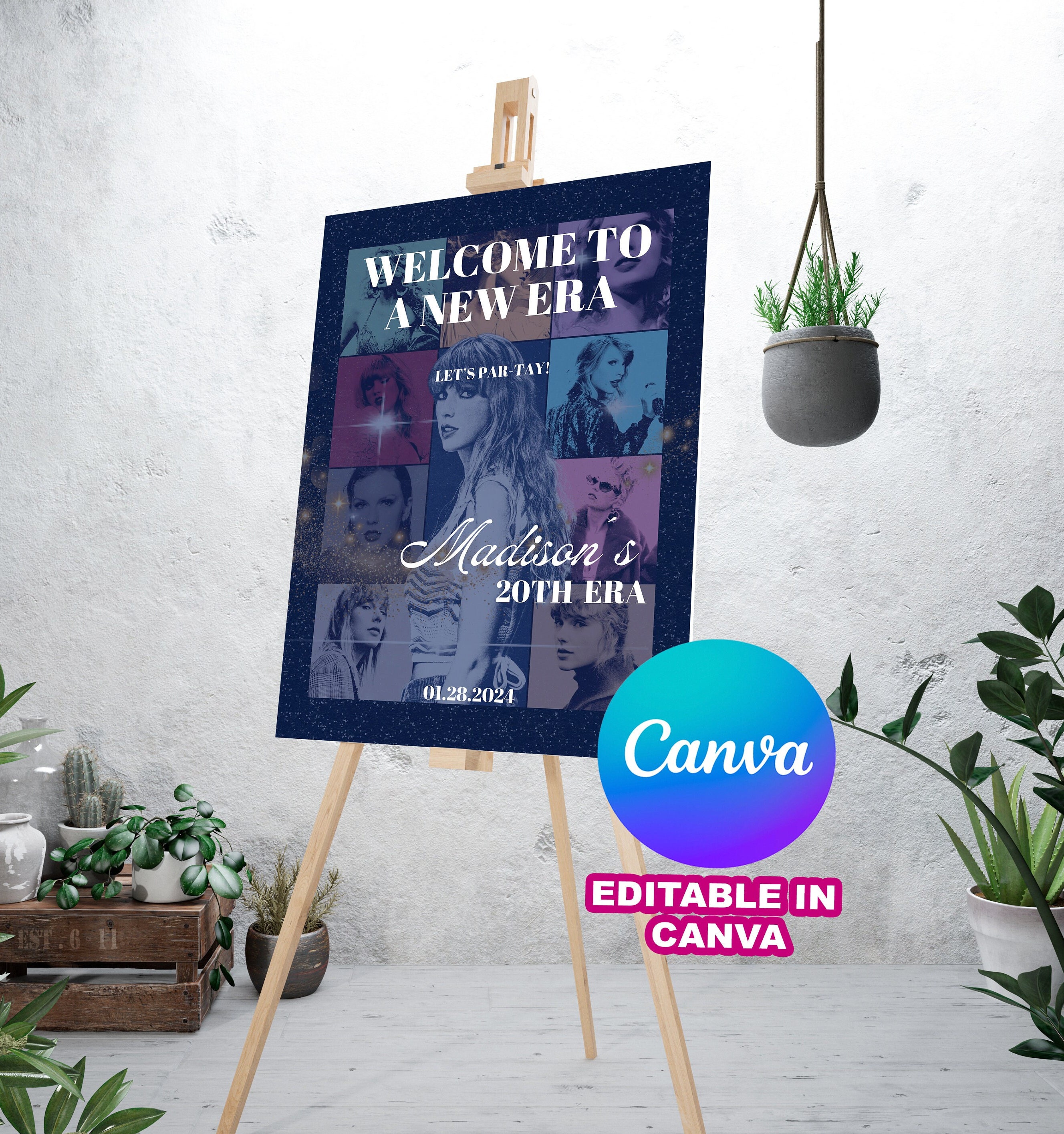 Eras Tour Welcome Sign, Editable Welcome Poster, Printable Eras Party ...