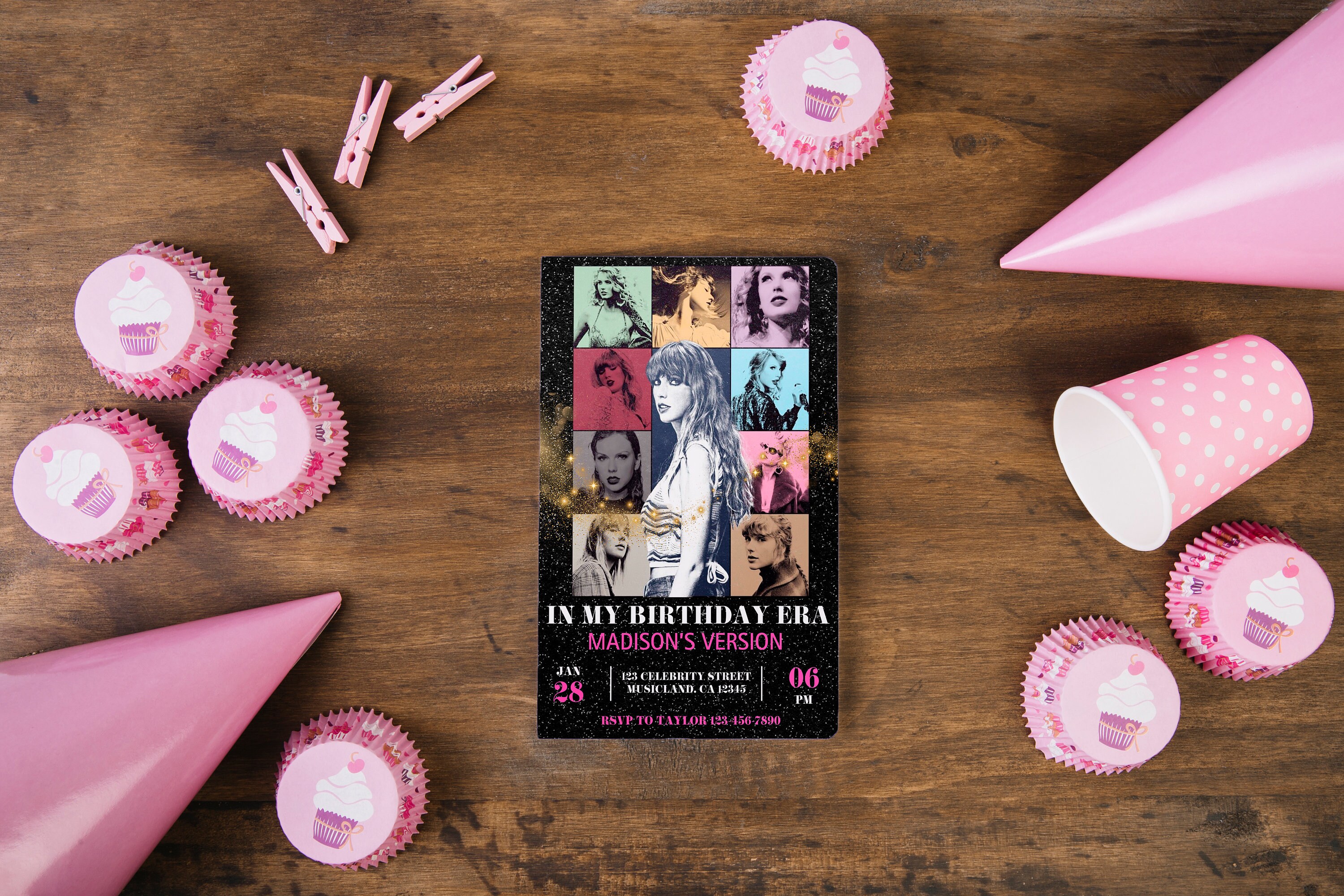 Eras Birthday Invitation, Taylor Party Invite, Eras Party Decorations ...