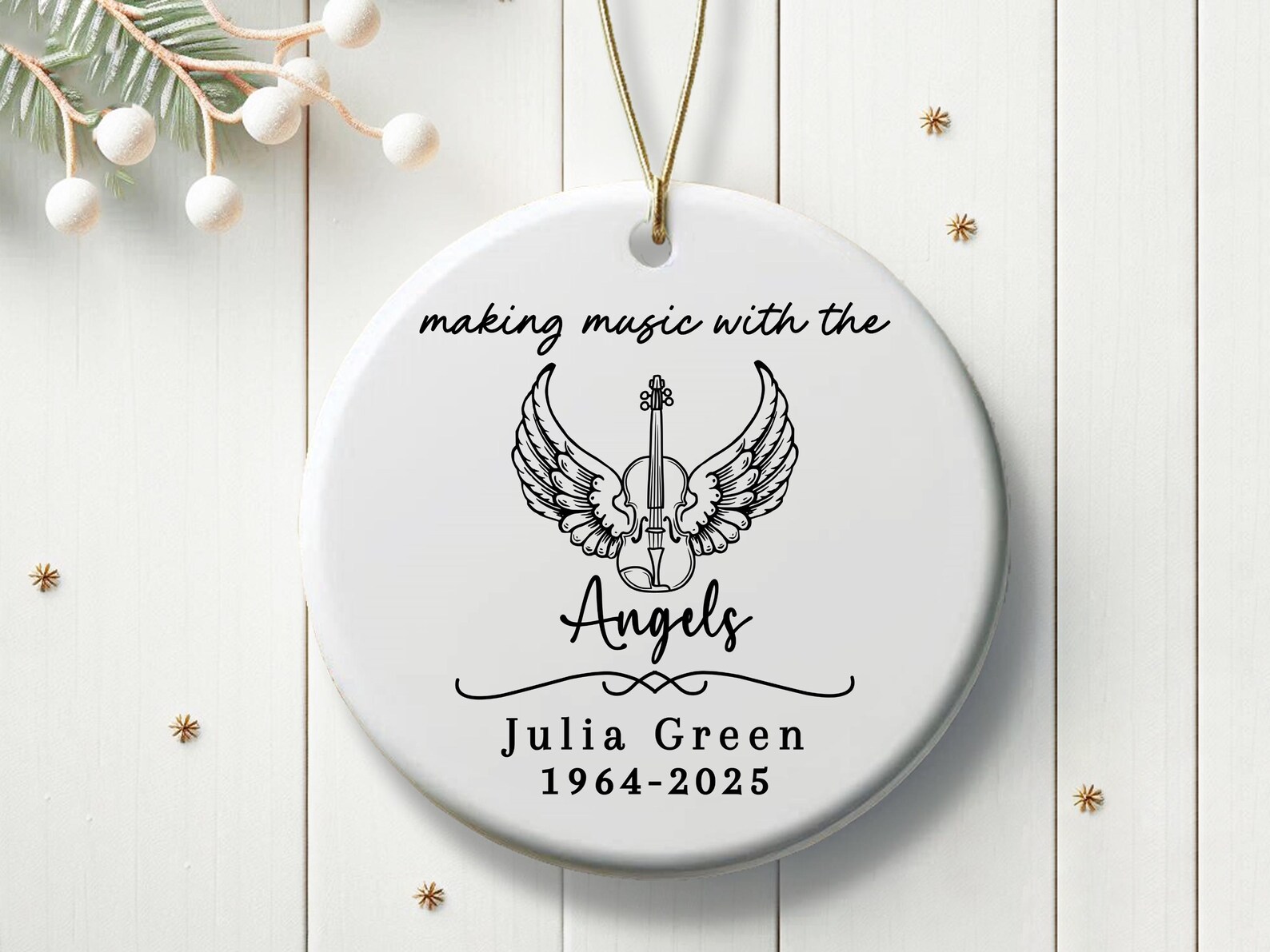 Violin Memorial Ornament for Sympathy Gift Violinist Ornament ...