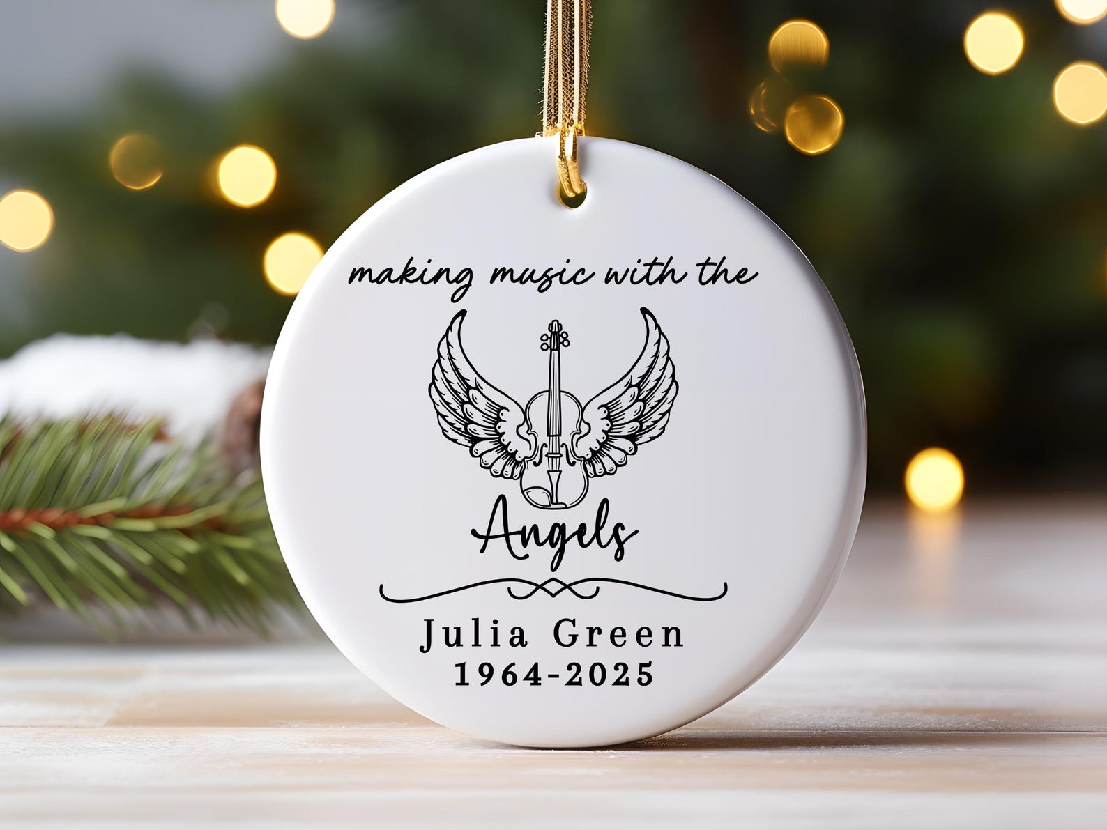 Violin Memorial Ornament for Sympathy Gift Violinist Ornament ...