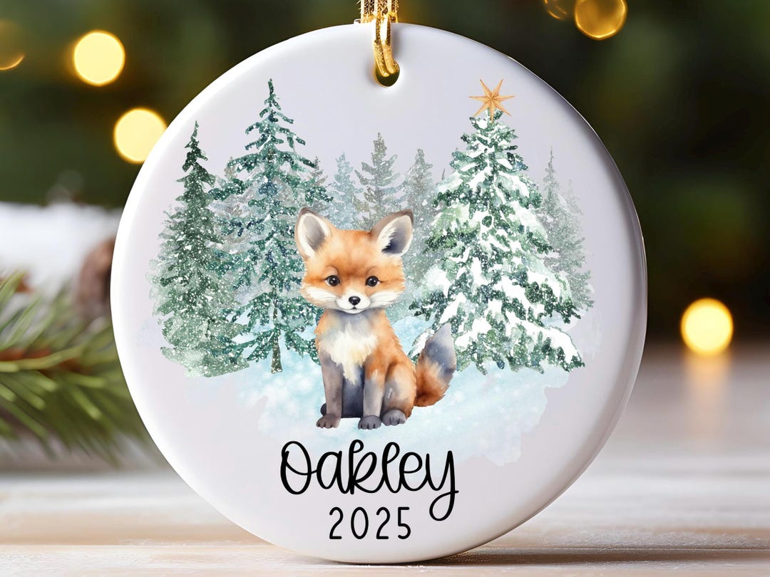 Personalized Fox Ornament Gift for Christmas Custom Name Keepsake for ...