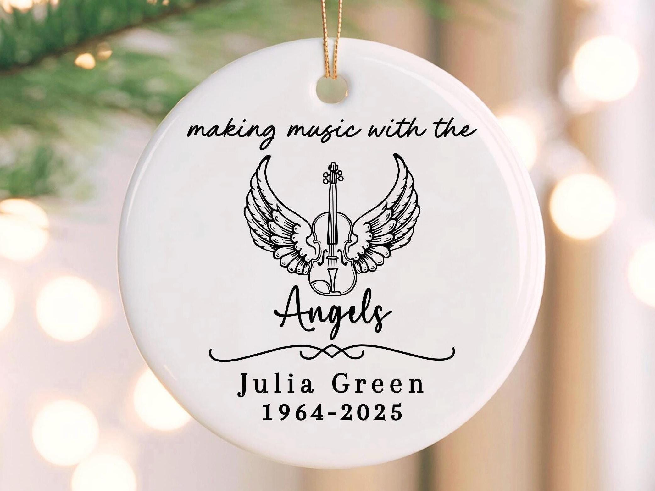 Violin Memorial Ornament for Sympathy Gift Violinist Ornament ...