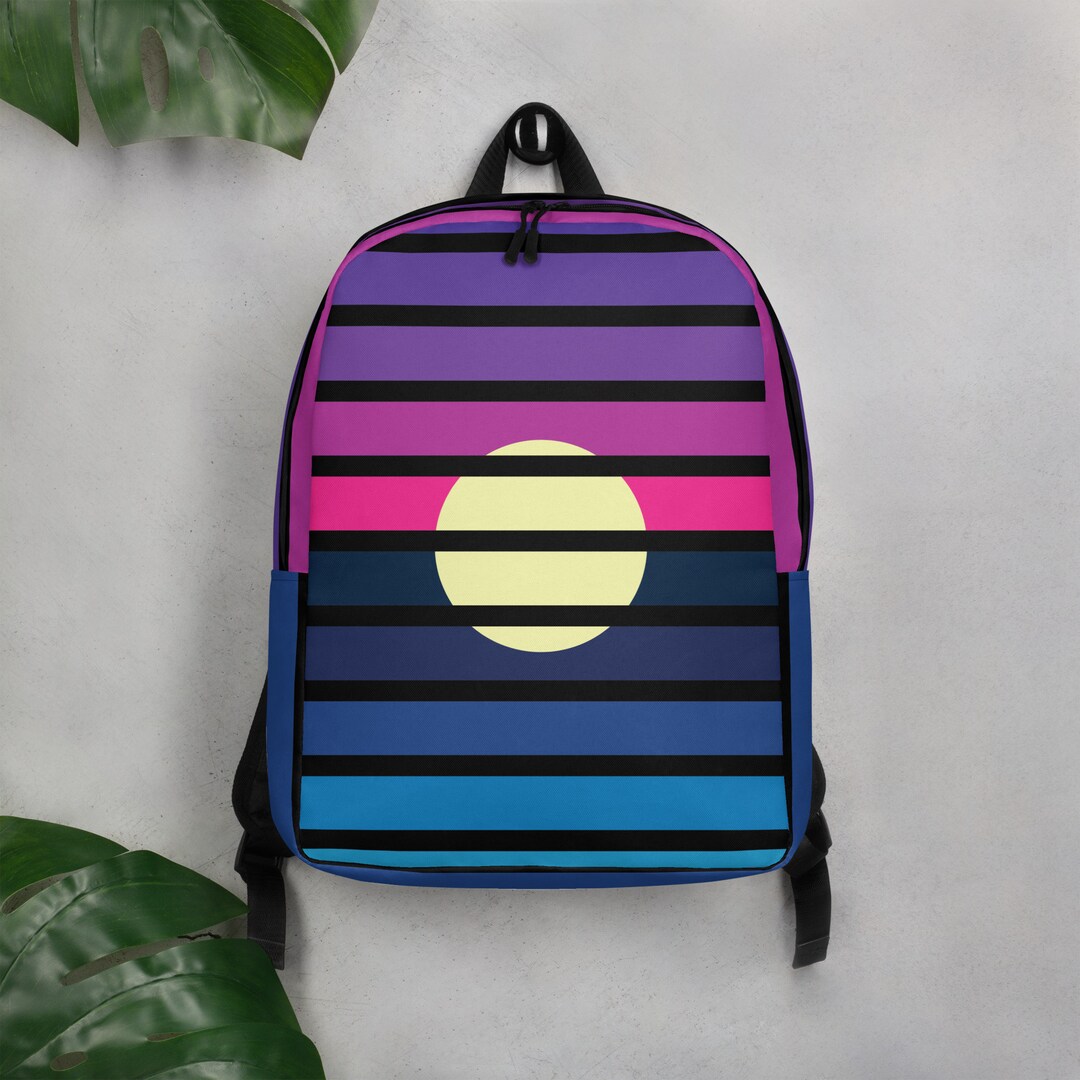Vaporwave Moonrise Minimalist Backpack - Etsy