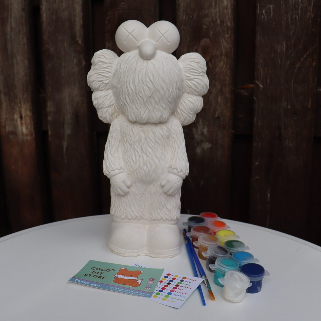 LARGE Paint Your Own 'KAWS' Inspired (large) Handmade Money Bank DIY ...