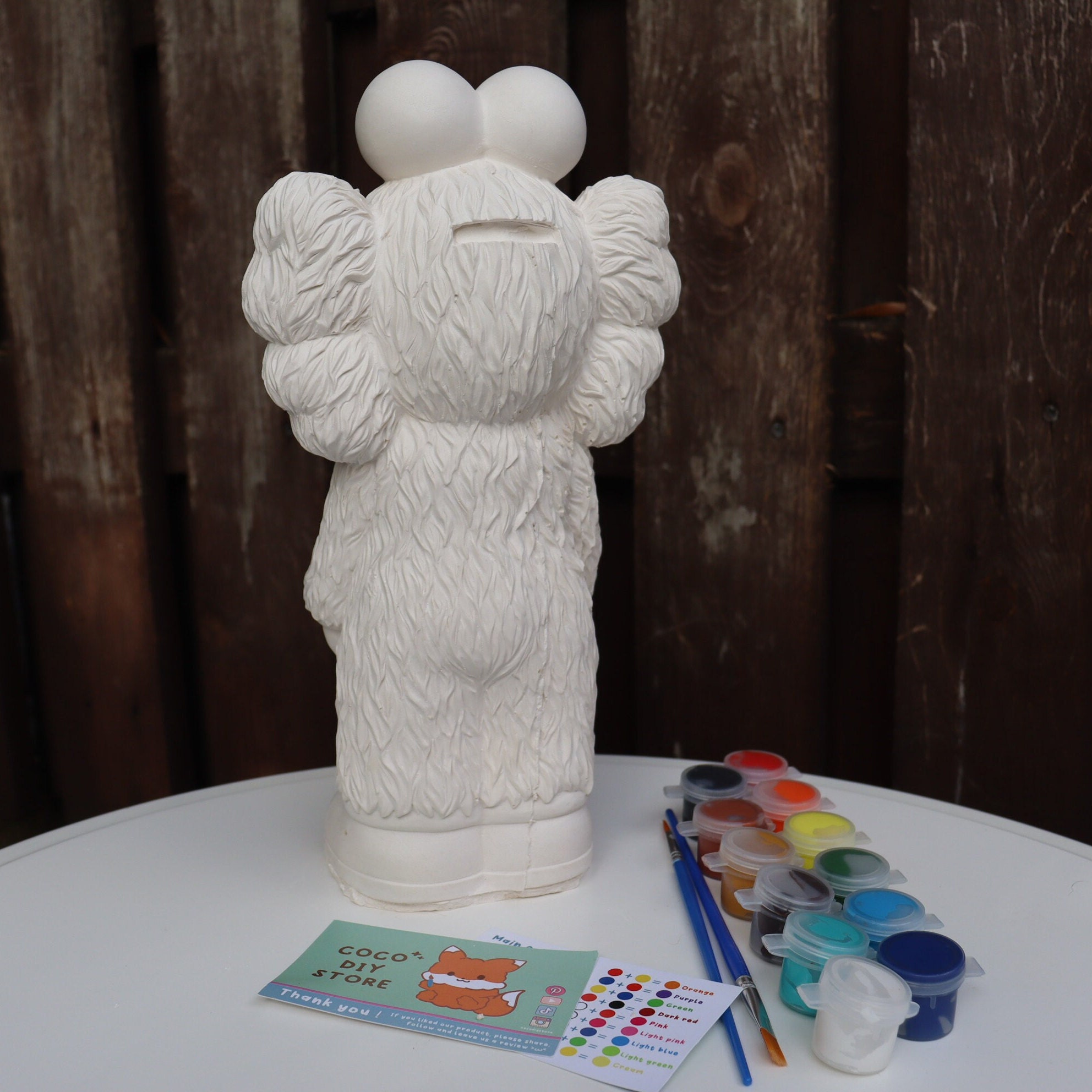 LARGE Paint Your Own 'KAWS' Inspired (large) Handmade Money Bank DIY ...