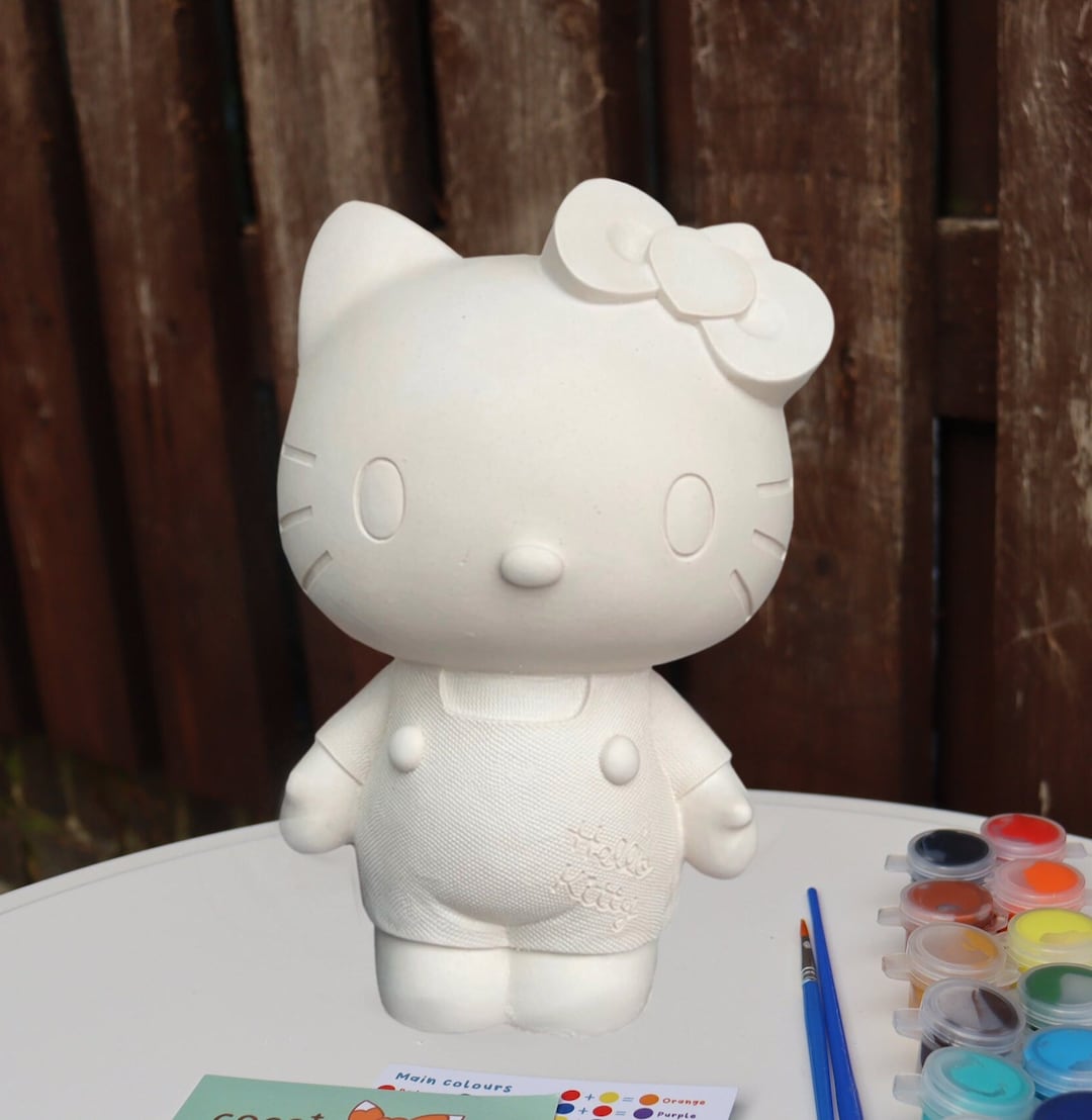 Paint Your Own 'HELLO KITTY' large Handmade Money Bank DIY Kitcraft ...