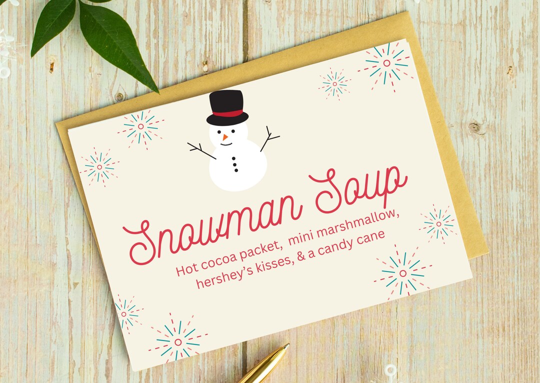 Snowman Soup Label/ Classroom Party/ Office Party/ Christmas Party/ Hot ...