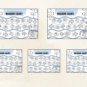 Swimming Fish Reading Chart Coloring Page, 20 Books, 5 Types of Fish ...