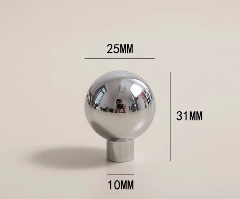 Silver Ball Cabinet Brass Knob, Drawer Round Chrome Heavy Pulls - Etsy