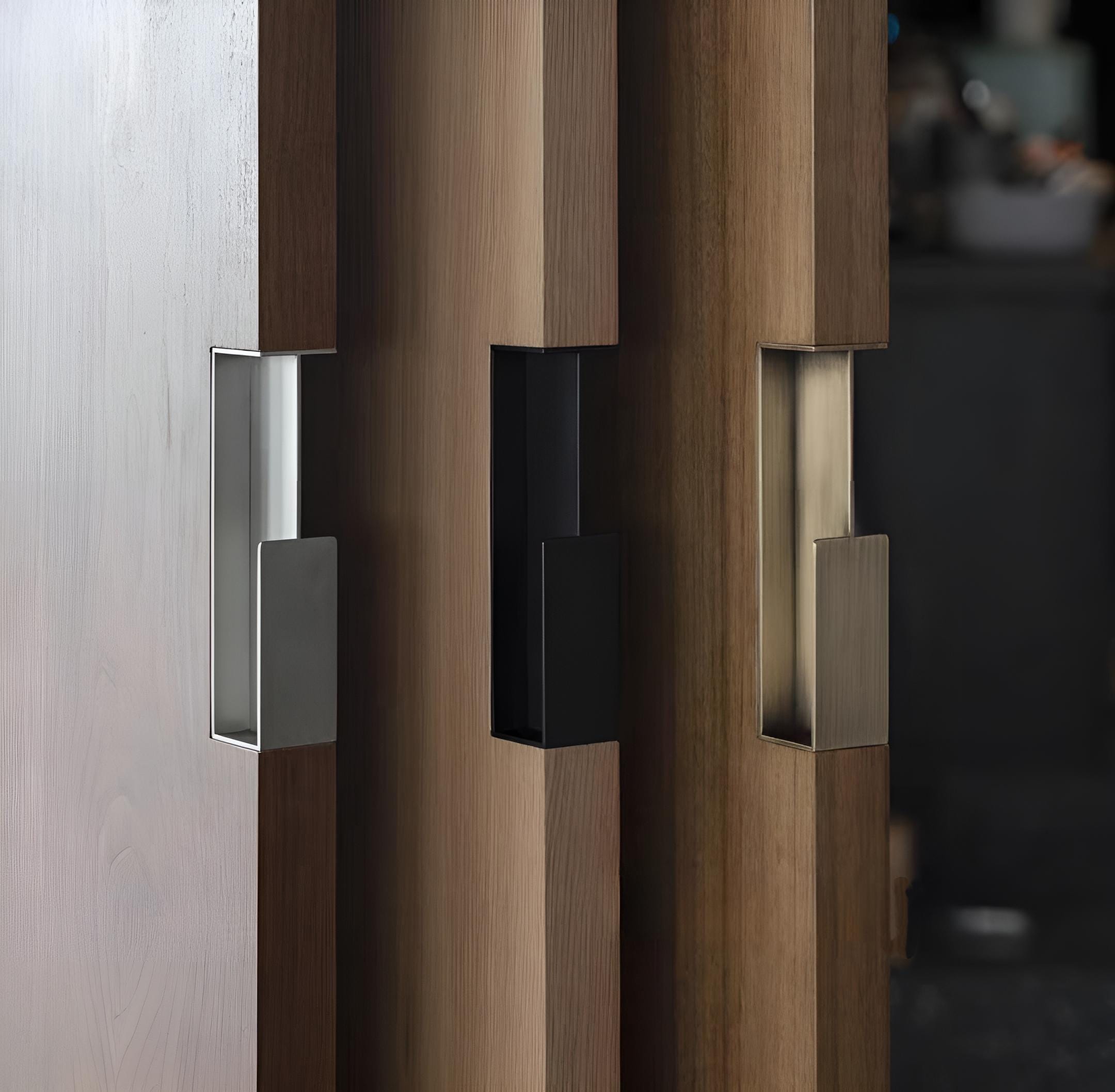 Modern Recessed Door Pull Handle, Minimalist Wood Sliding Door Handle ...