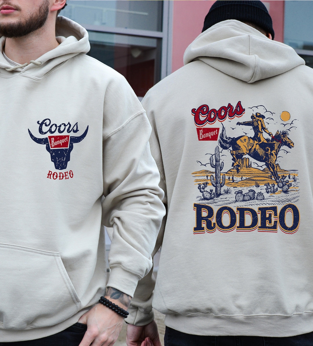 Coors Rodeo Cowboys Hoodie, the Original Coors Cowboy Men's, Beer Lover ...