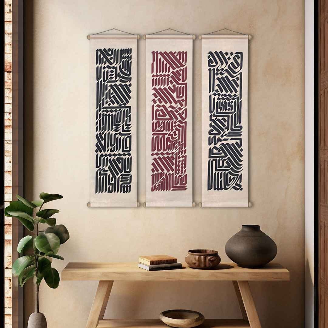 Scroll Wall Hanging, Black Letter Scroll Wall Art, Pop Art Wall Decor ...