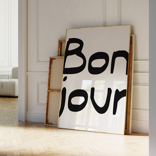 Bonjour Print - Etsy