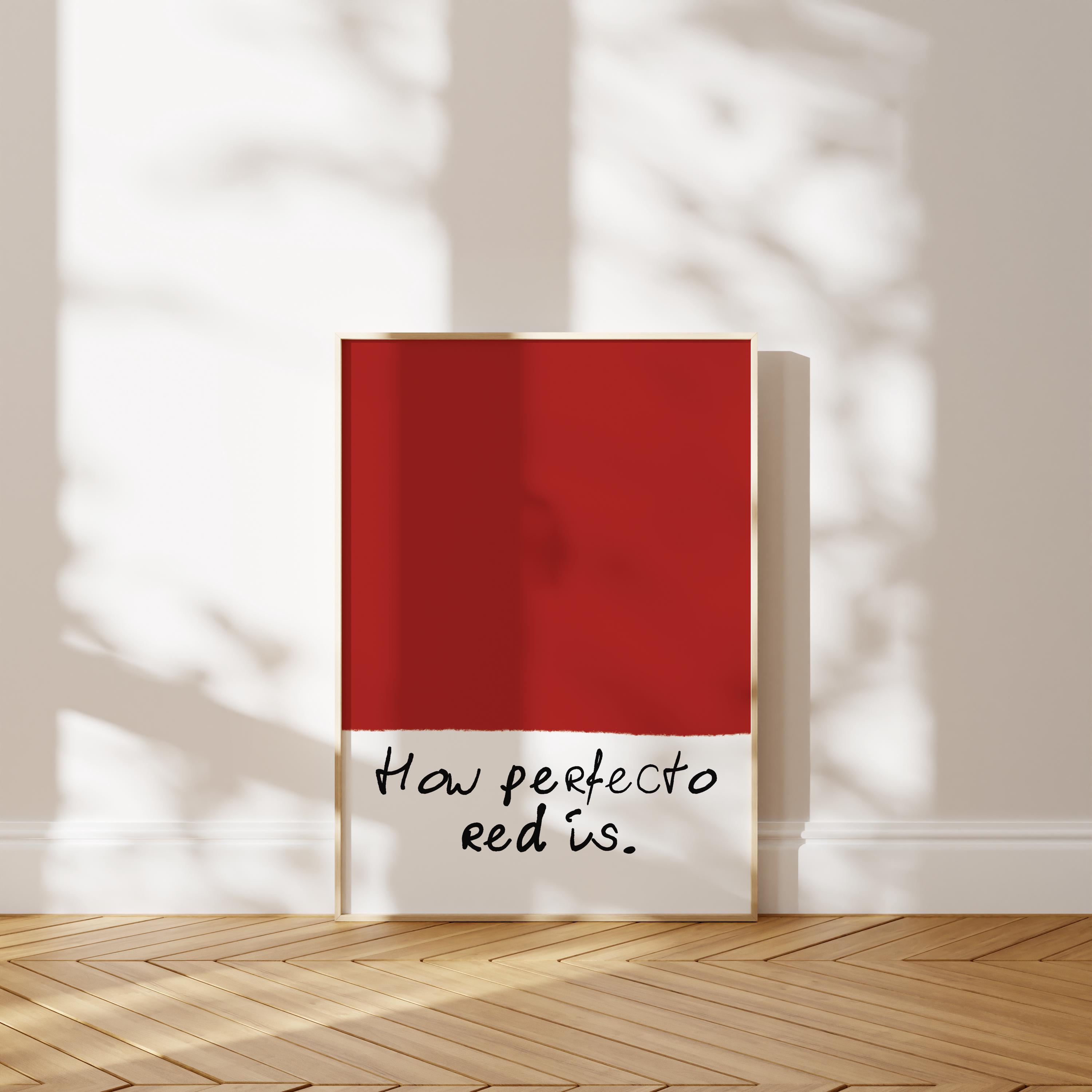 Abstract Red Print Modern Hand Drawn Typography Poster Printable Trendy ...