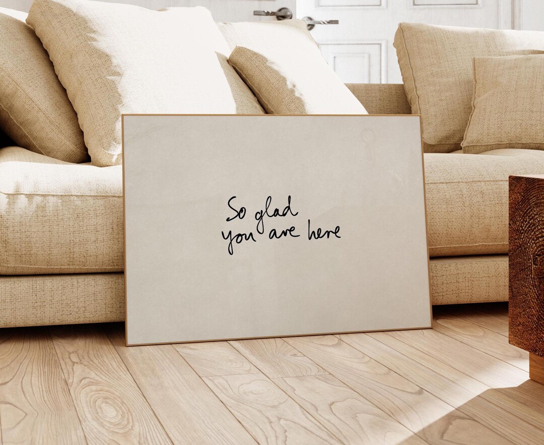 So Glad Youre Here Print Hand-drawn Typography Entryway Wall Art Guest ...