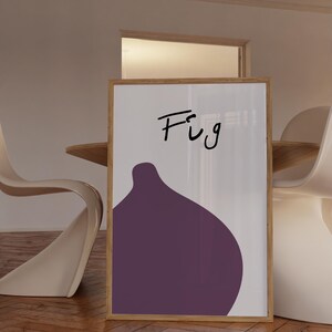 Fig Wall Art Fruit Kitchen Poster Abstract Food Print Digital Download ...
