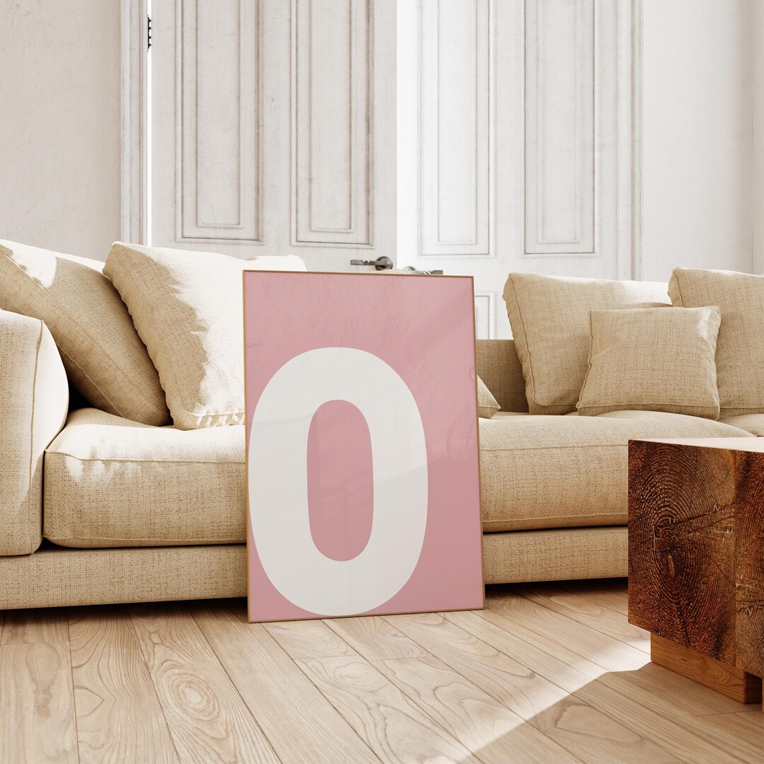 Letter O Print, White - Pink Wall Art, Pinky Letter for Kids, Cute ...