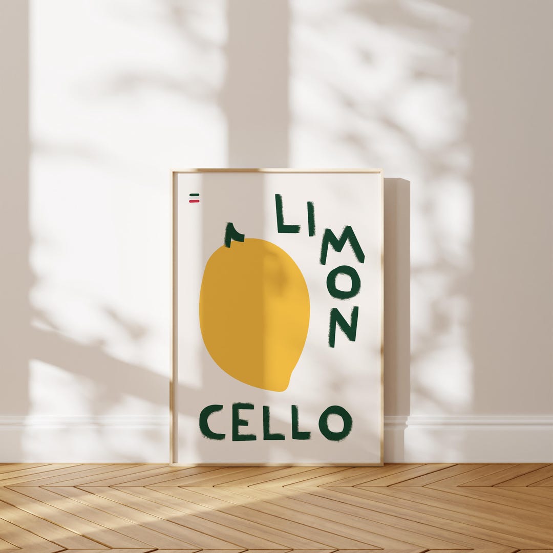 Limoncello Wall Art Printable Lemon Kitchen Decor Abstract Fruit Art ...