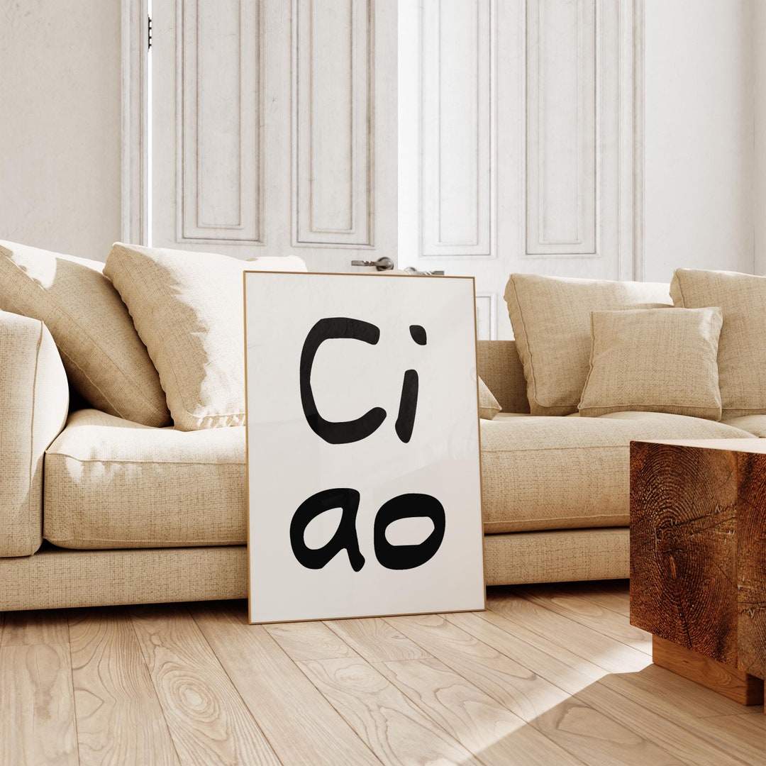 Ciao Wall Art, Italian Hello Print, Typography Poster, Minimalist Print ...