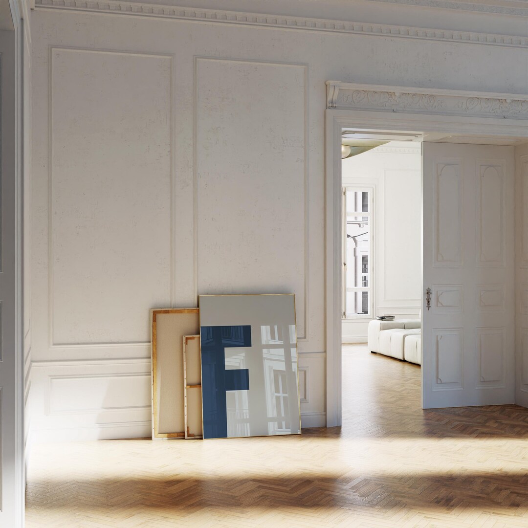 Letter F Poster, Navy Blue - Light Blue Letter Art, Big Letter Print ...