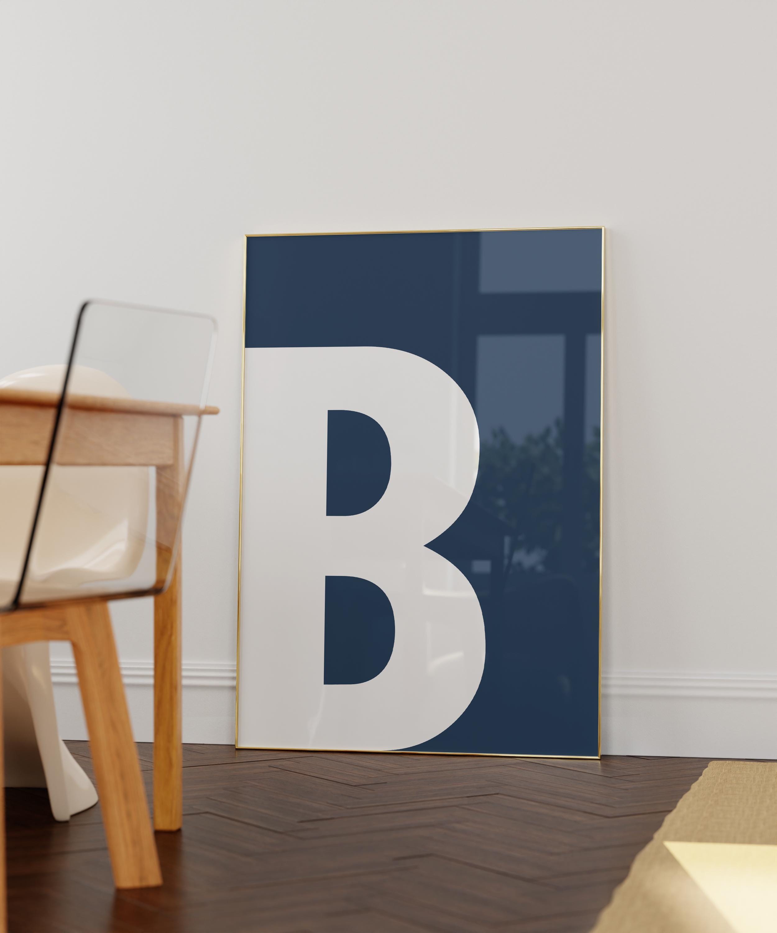 Navy Blue Letter B Print Alphabet Poster Digital Download Printable ...