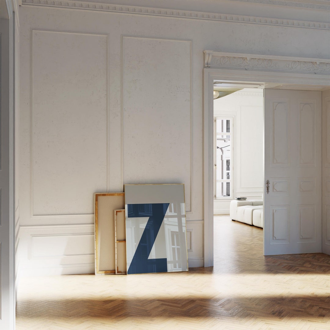 Letter Z Poster Navy-blue Big Bold Initial Print College Dorm Decor ...