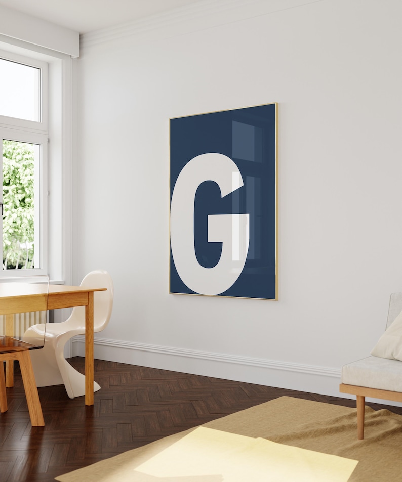Navy Blue Letter G Print Alphabet Poster Digital Download Printable ...