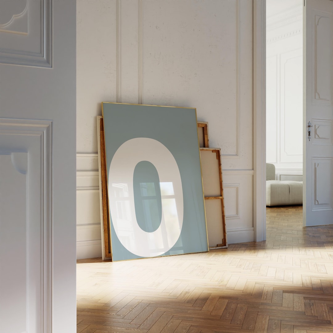 Letter O Print Blue Alphabet Poster Monogram Wall Art for Kids ...