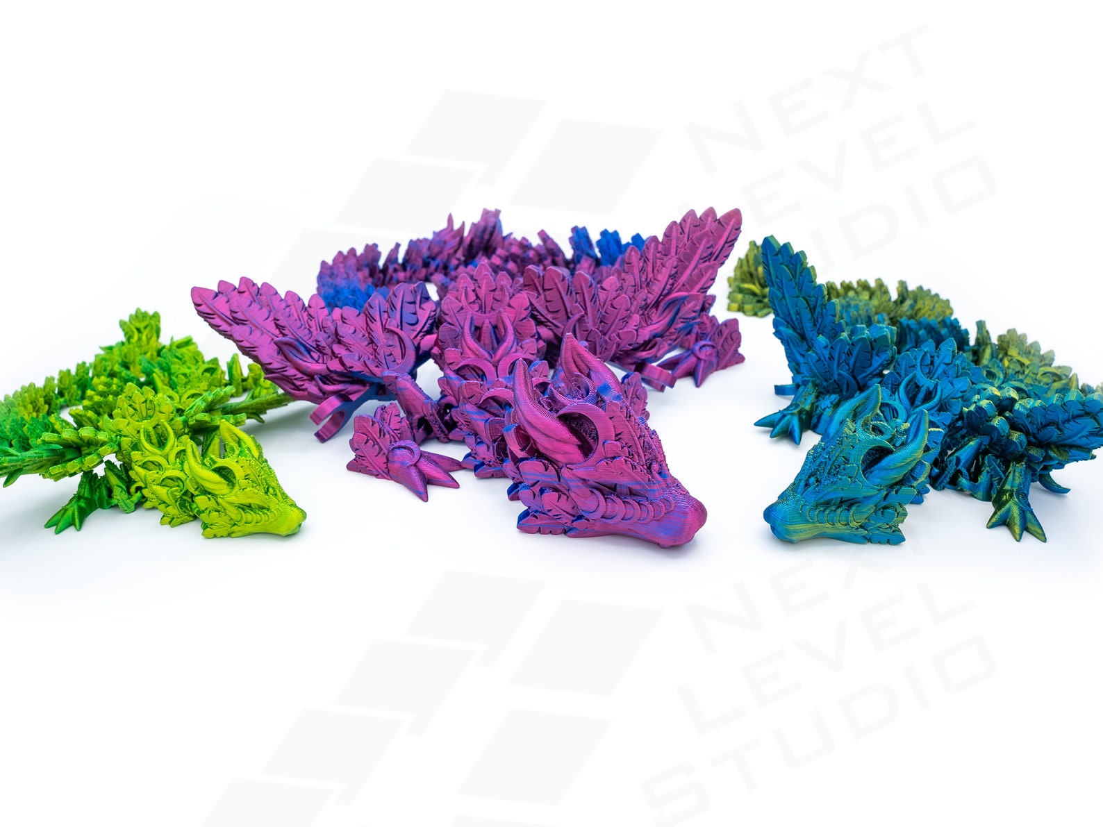 Lunar Wing Dragon Multi Color Fidget Toy 3D Printed Flexible Sensory ...