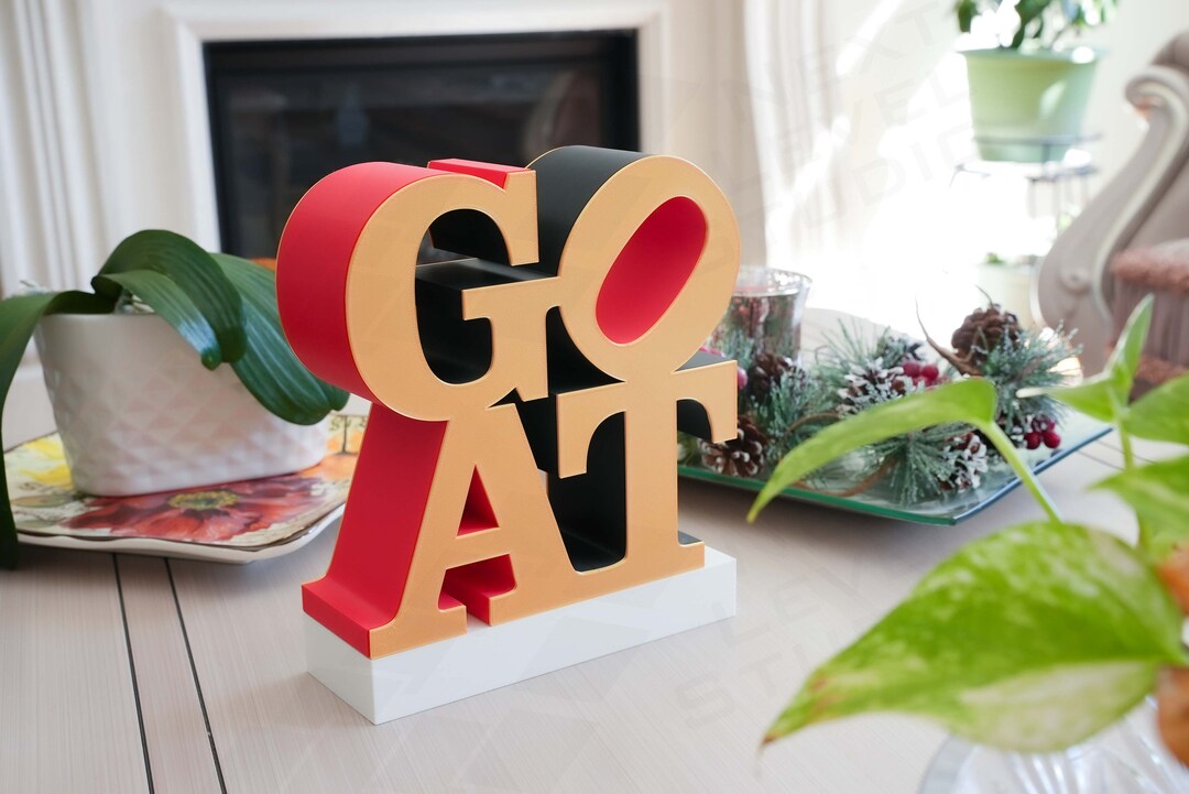 Full Color 3D Printed GOAT Sculpture - Inspired by Robert Indiana ...