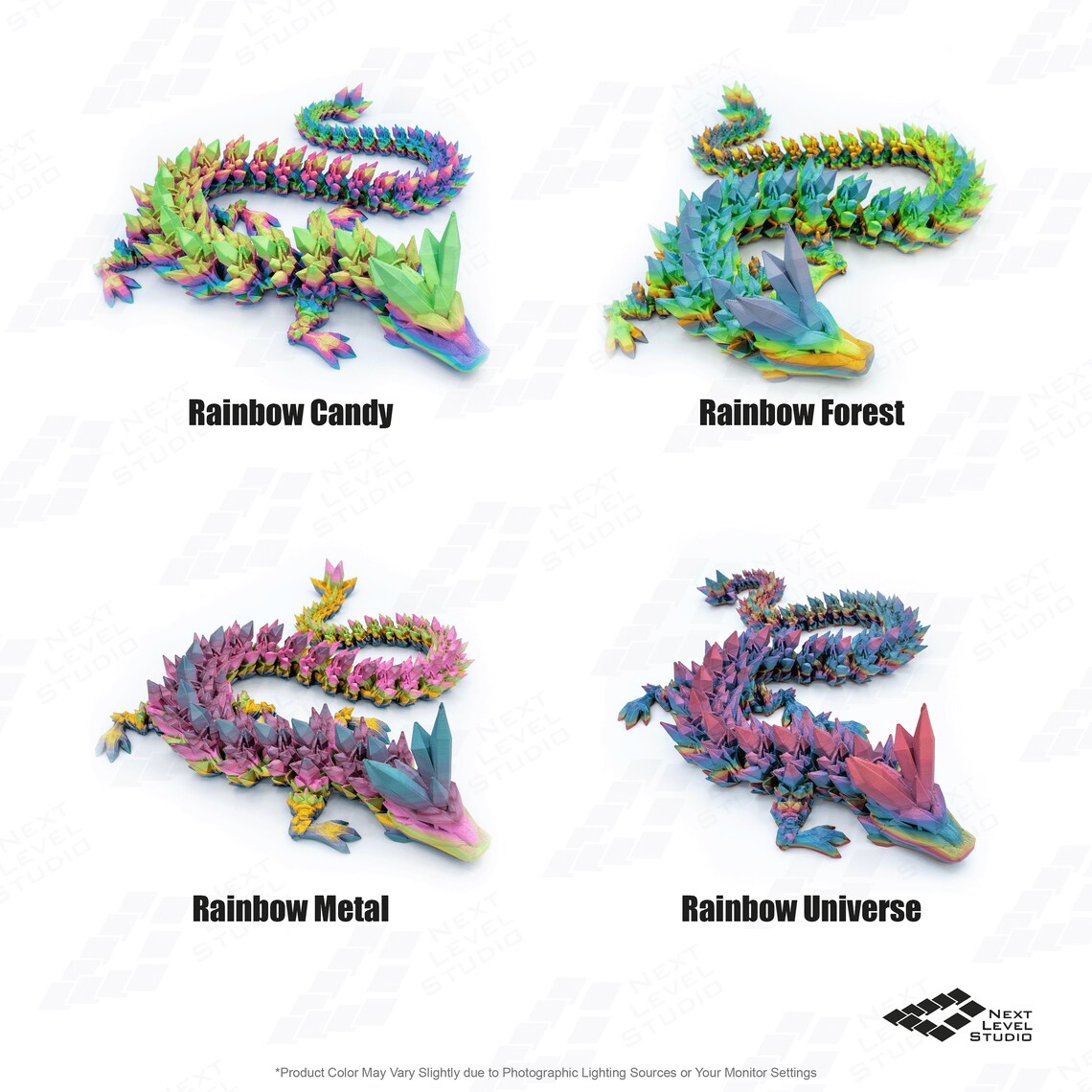 Lunar Wing Dragon Multi Color Fidget Toy 3D Printed Flexible Sensory ...