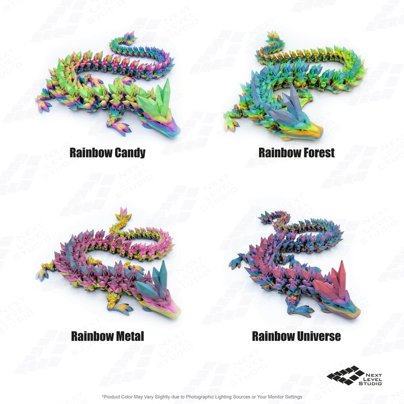 Lunar Wing Dragon Multi Color Fidget Toy 3D Printed Flexible Sensory ...