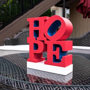 HOPE Sculpture Inspired by Robert Indianas Iconic LOVE Sculpture Modern ...