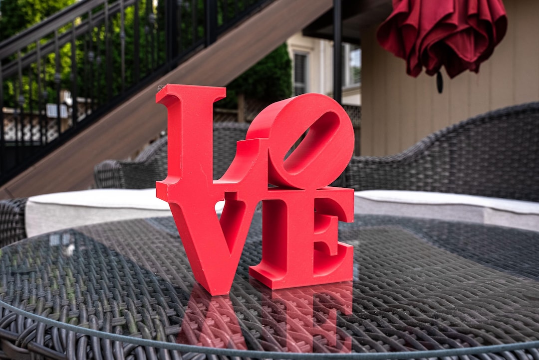Bold Red LOVE Sculpture Pop Art Letters for Modern Home Decor, Lovers ...