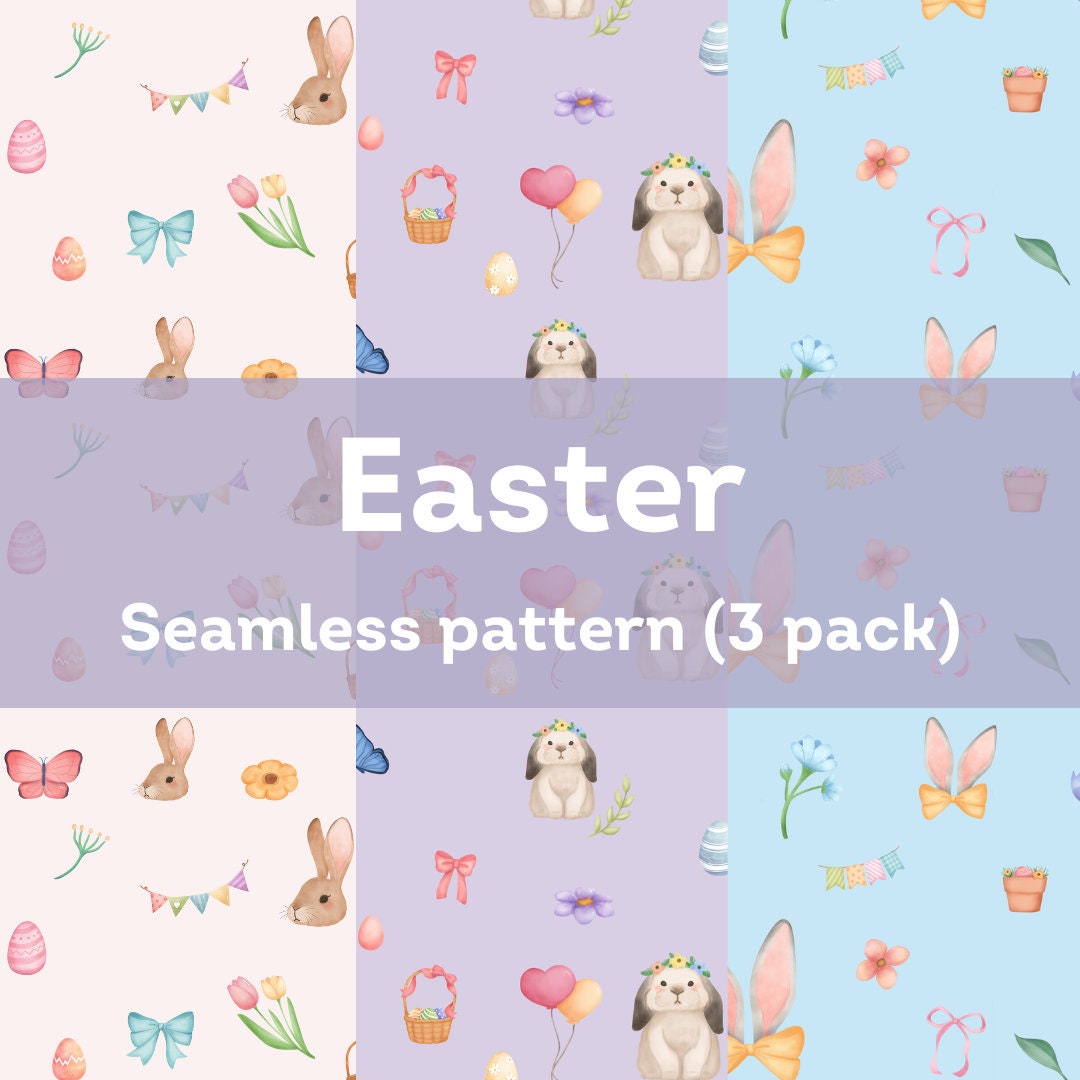Easter Seamless Repeating Pattern, Digital Wallpaper (3 Pack) - Etsy