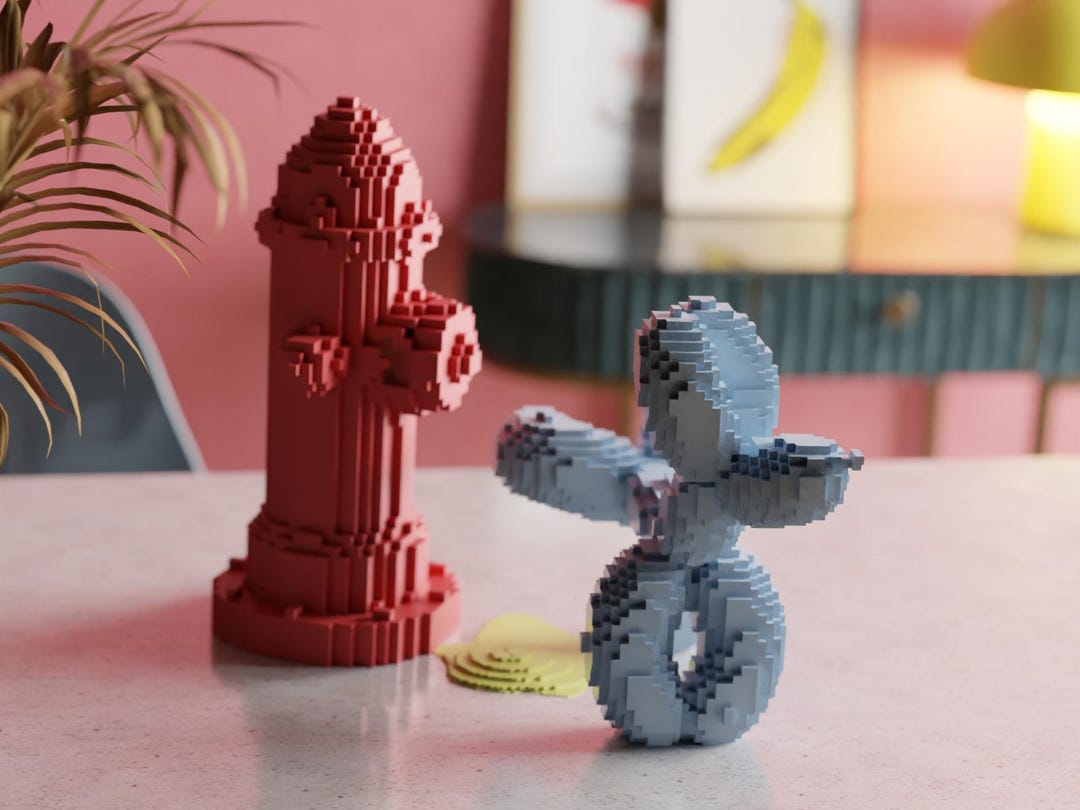 Hydrant Hijinks: Pixel Pup's Potty Pause - Etsy