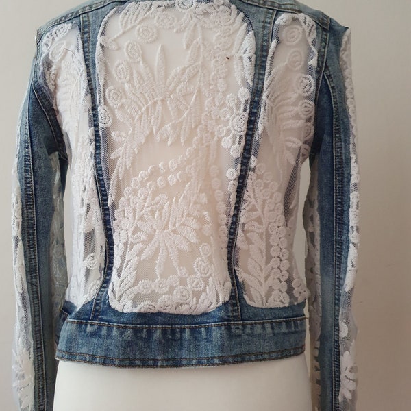 Denim Lace Jacket - Etsy