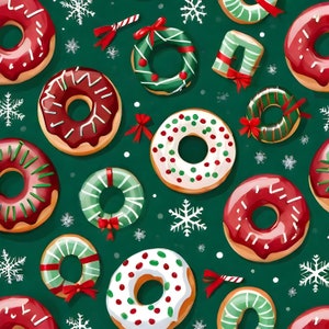 Qty 4 - Christmas, Doughnut, Donut, Red, Green, White, Holiday Treats ...