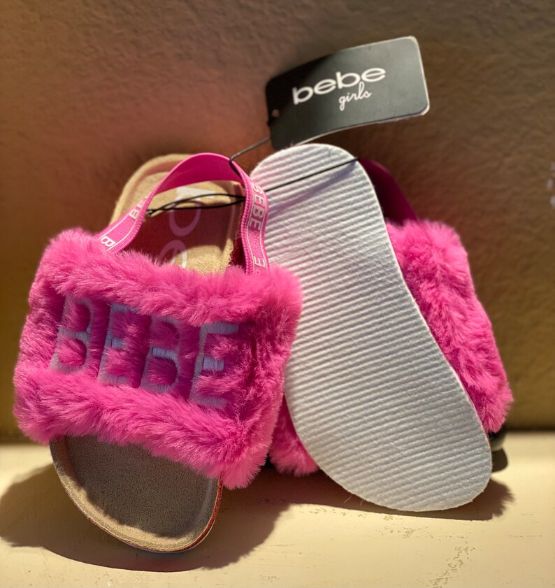 New Bebe Girls Shoes Baby Walker Toddler Slides Pink Fuchsia ...