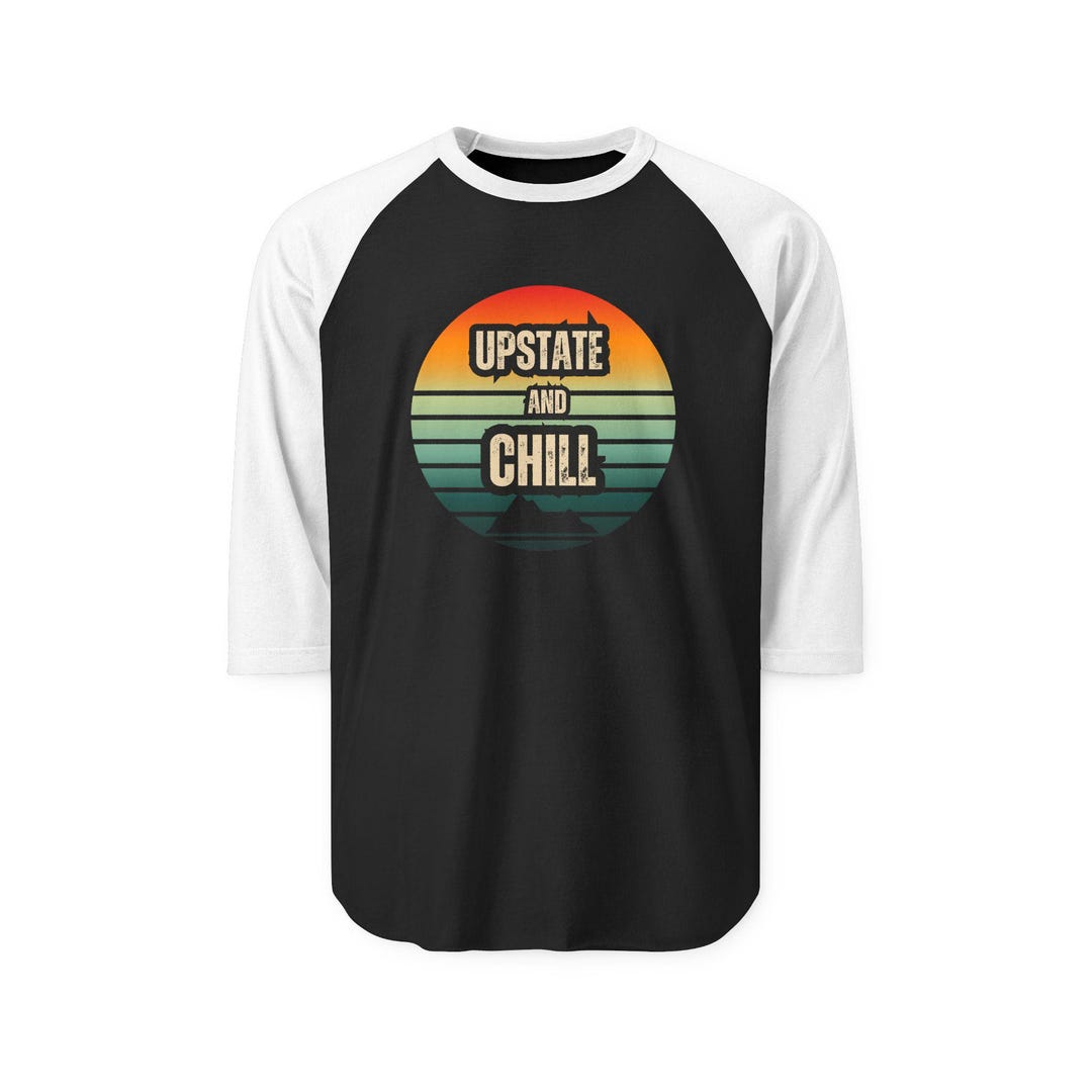 Retro Raglan Shirt: Upstate and Chill, Unisex Casual Wear - Etsy