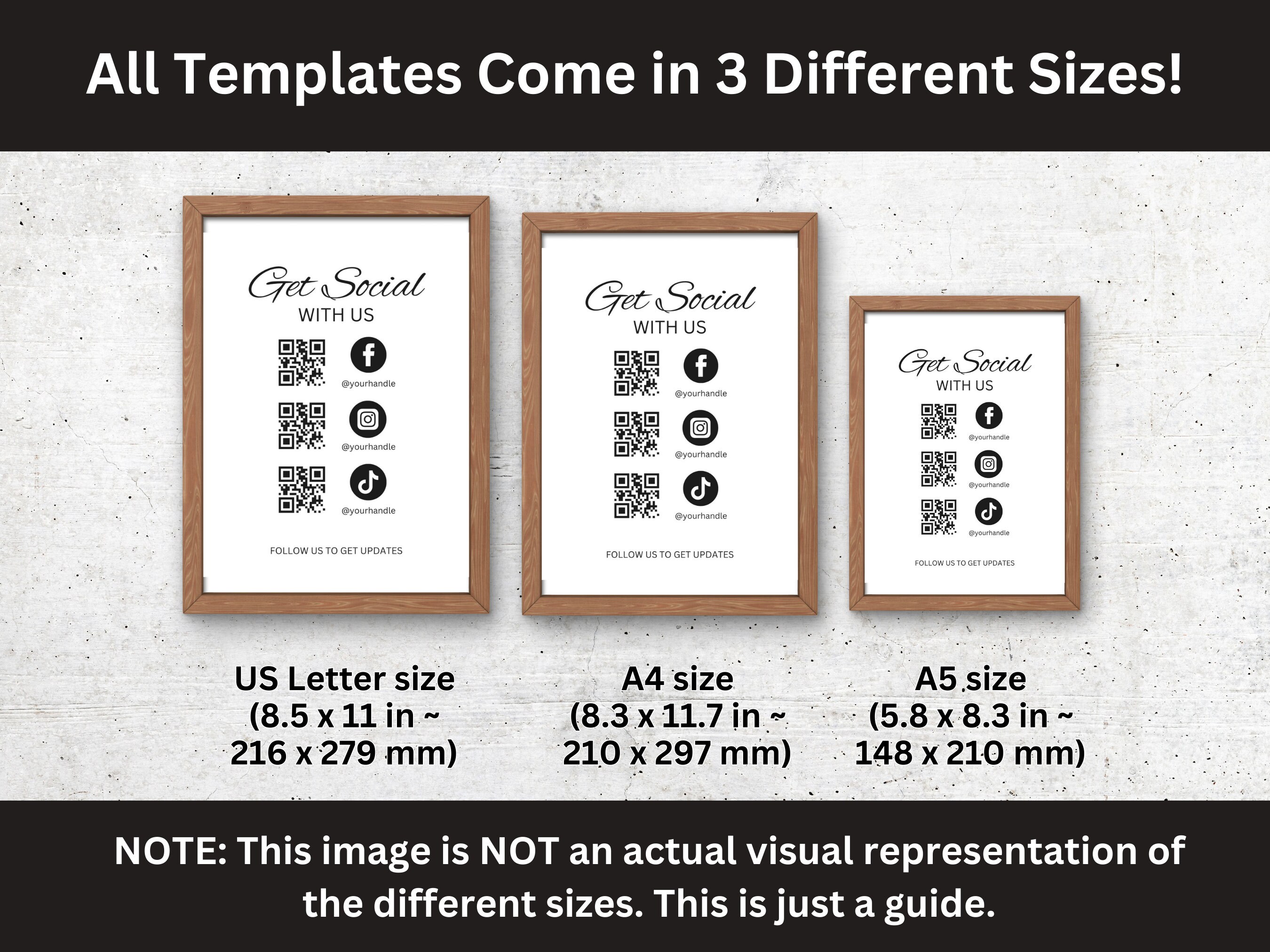 Social Media Sign Template With Social Media Icons, QR Code Sign ...