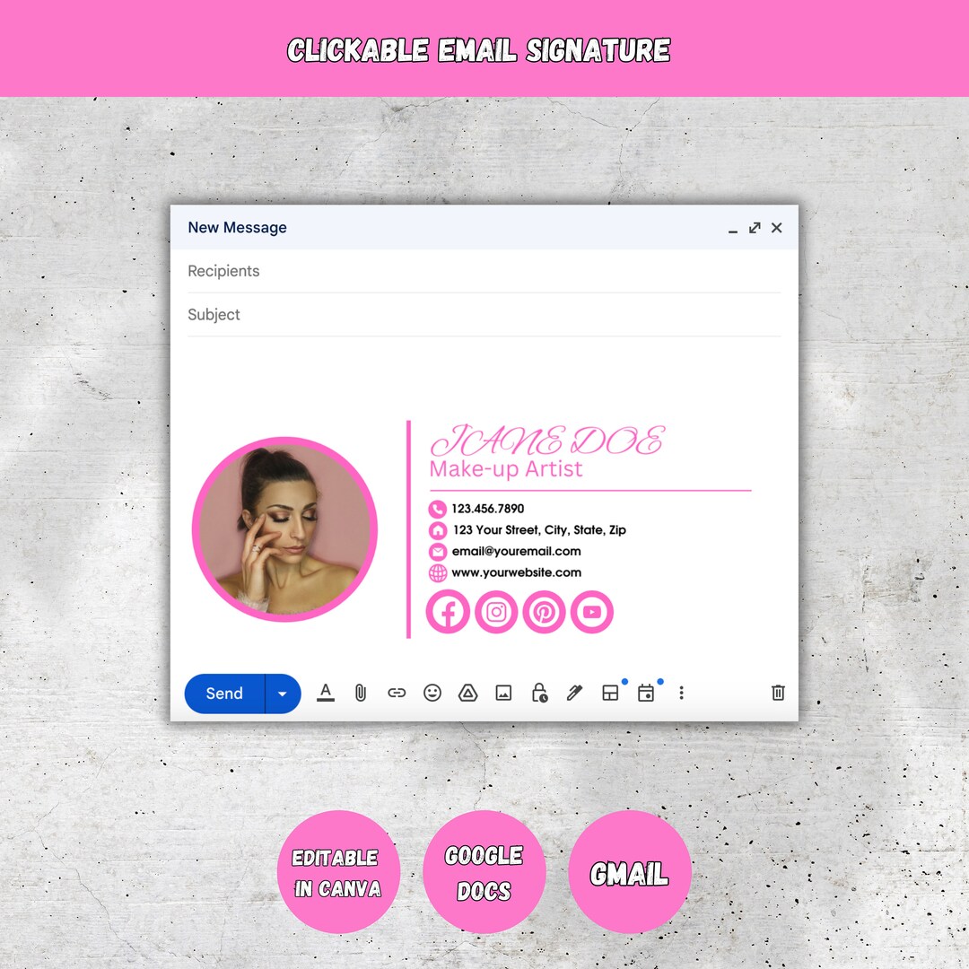 Editable Email Signature Template for Gmail Google Docs - Etsy